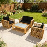 Quality Honeycomb Woven PE Rattan Sofa Set Waterproof Outdoor Furniture for Backyard for sale