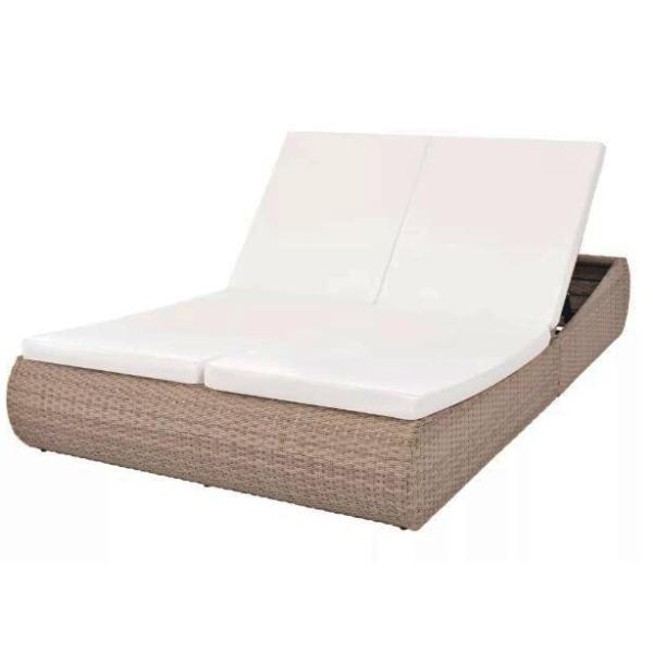 Quality Hot Sale Outdoor Furniture Outdoor Garden Rattan Daybed Waterproof Sun Lounger Poolside Double Bed for sale