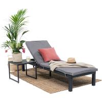 Quality Outdoor Furniture Wicker Chaise Lounge Iron Frame Waterproof Fabric Rattan for sale