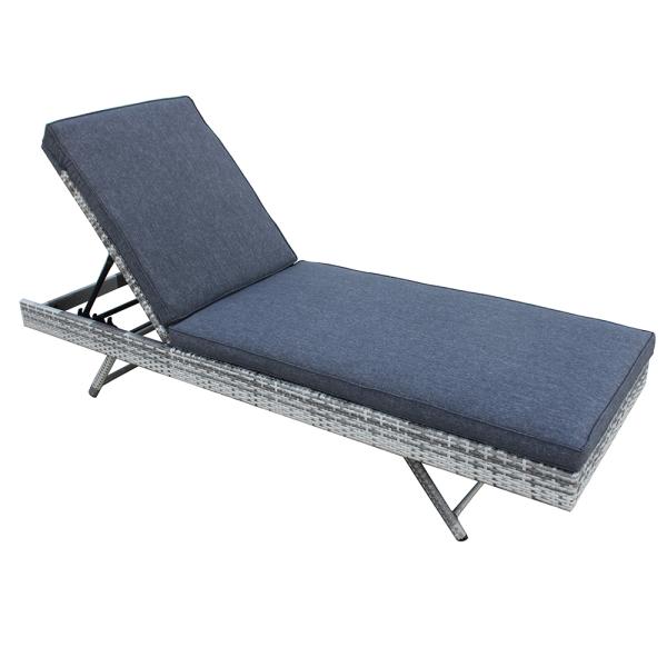 Quality Factory Direct Delivery Rattan Patio Sets with Cushion Waterproof Fabric Outdoor Furniture Poolside Sun Lounger for sale