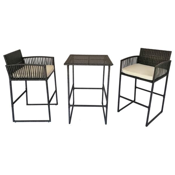 Quality Factory Direct Supply Outdoor Rattan Wicker bar Table bar Chair Stool for Garden Patio Bistro for sale