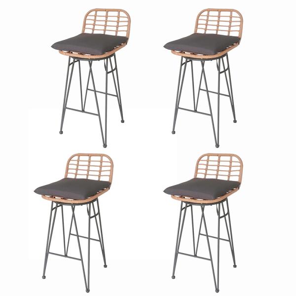 Quality High Quality Hot Sale Outdoor All Weather Resistance Footrest Rattan Wicker Bar Stools for sale