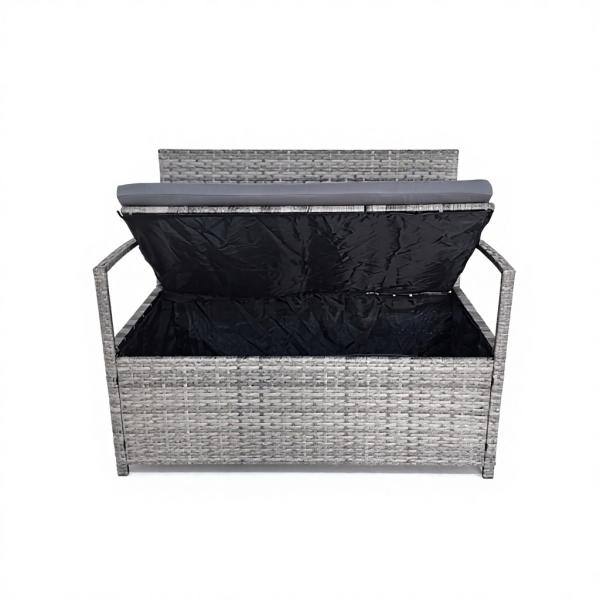 Quality Garden Leisure Storage Waterproof Polyester loveseat Rattan Bench for sale
