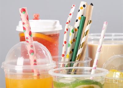 China 7.75in Party Durable Paper Drinking Straws Colorful Biodegradable Straws For Hot Drinks for sale