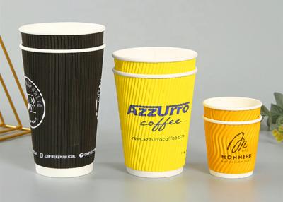 Cina di carta eliminabile della parete biodegradabile dell'ondulazione di 20oz 24oz foggia a coppa 8 tazze calde di carta della bevanda di Oz in vendita