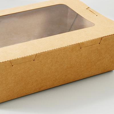 Chine Boîte jetable biodégradable d'emballage alimentaire de vaisselle de la salade 337gsm avec la fenêtre à vendre