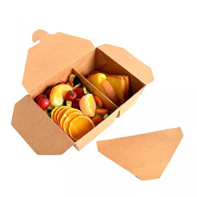 China Wegwerffach nehmen Kasten-Takeaway-Verpacken- der Lebensmittelkraftpapier-Brotdosen weg zu verkaufen