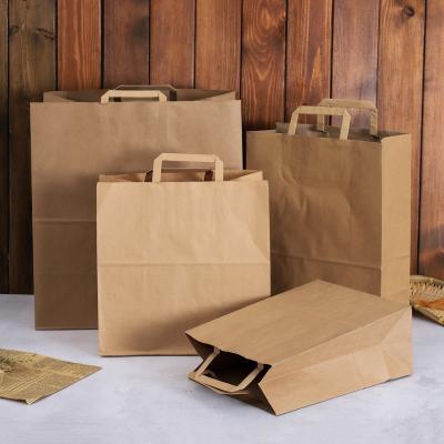 Cina sacchi di carta eliminabili biodegradabili di Brown delle stoviglie di 250gsm 300gsm con le maniglie in vendita