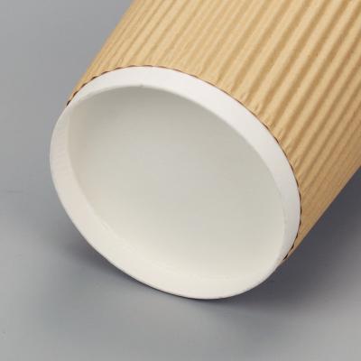 China Parede reciclável do Tripple dos copos de papel da ondinha do PLA 12oz Kraft de 90MM picosegundo para o café à venda