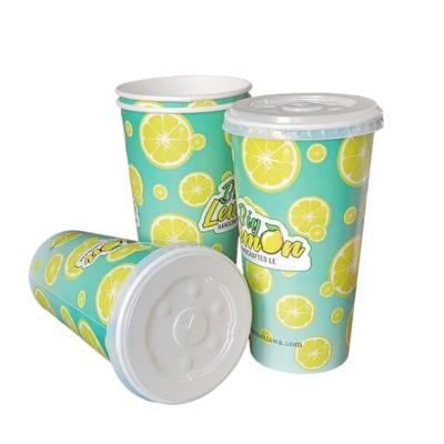 China PE PLA van 22oz 640ml Kola vormt de Beschikbare Document Koppendocument Koude Drank 300gsm tot een kom Te koop