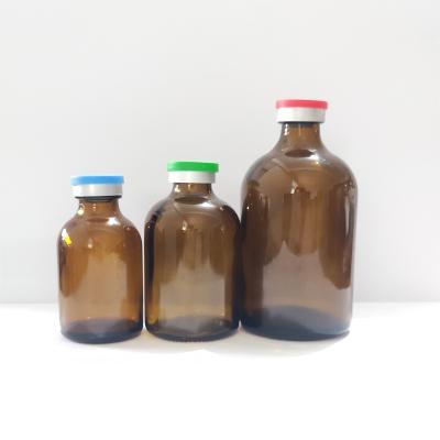 China 30ml 50ml 100ml Moulded Glass Vials For Antibiotics Amber Moulded Injection Glass Bottles for sale