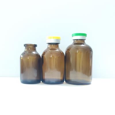 China Industriële geneeskunde 100 ml glazen fles met rubberen stop en glazen dop Te koop