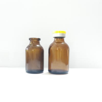 China Industriële geneeskunde 100 ml glazen fles met rubberen stop en glazen dop Te koop