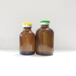 China Industriële geneeskunde 100 ml glazen fles met rubberen stop en glazen dop Te koop