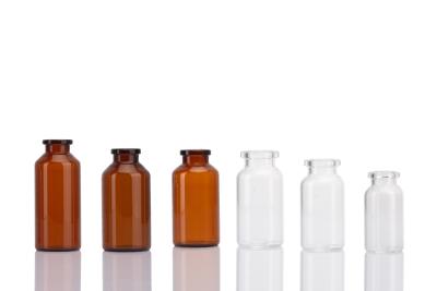 China 20 ml neutrale injectieflacon van borosilicaatglas Vaccin glazen injectieflacon met rubberen stop Te koop