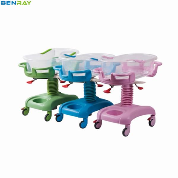 Quality Medical Hospital Baby Cart Trolley Bed Home Use ABS Basin Steel Frame for sale