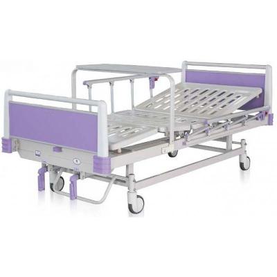 China Quatro rodas silenciosas com travões cruzados 2 Crank Manual Cama de hospital à venda