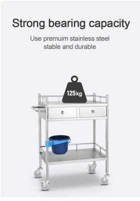 Cina 3 strati Ospedale in acciaio inossidabile Medical Instrument Trolley in vendita