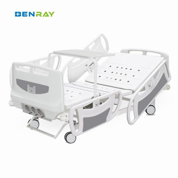 Quality 3 Function Manual Crank Medical Hospital Bed With Central Brake for sale