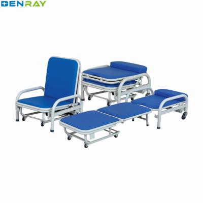 China Folding Ajustable Hospital Powder-Coated Attendant Chair for sale