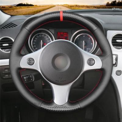China Costura à mão Acessórios de automóveis de couro PU preto Cobertura do volante para Alfa Romeo 159 2007 à venda