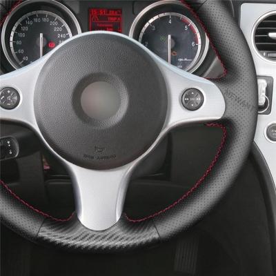 China Costura à mão Acessórios de automóveis de couro PU preto Cobertura do volante para Alfa Romeo 159 2007 à venda