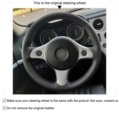 China Costura à mão Acessórios de automóveis de couro PU preto Cobertura do volante para Alfa Romeo 159 2007 à venda