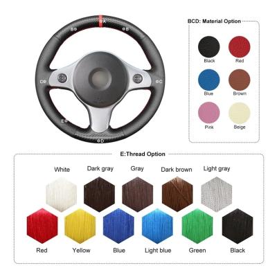 China Costura à mão Acessórios de automóveis de couro PU preto Cobertura do volante para Alfa Romeo 159 2007 à venda