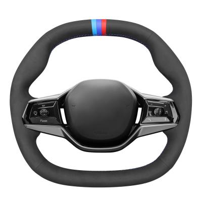 China 2020- Para BMW Série 5 de costura manual de couro de camarão coberta de volante de carro com cor de fio personalizada à venda