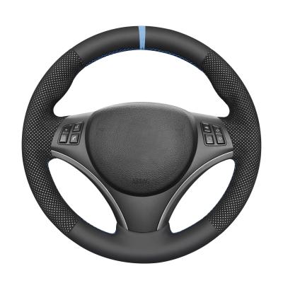 中国 BMW 1シリーズ 3シリーズ X1 M3 2007-2011 柔らかいスウェード 本物の革のステアリングホイールのカバー 販売のため
