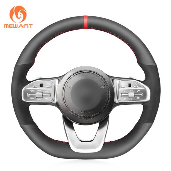 Quality Red Thread Steering Wheel Cover for Mercedes Benz A250 W177 C118 W205 C257 W213 for sale