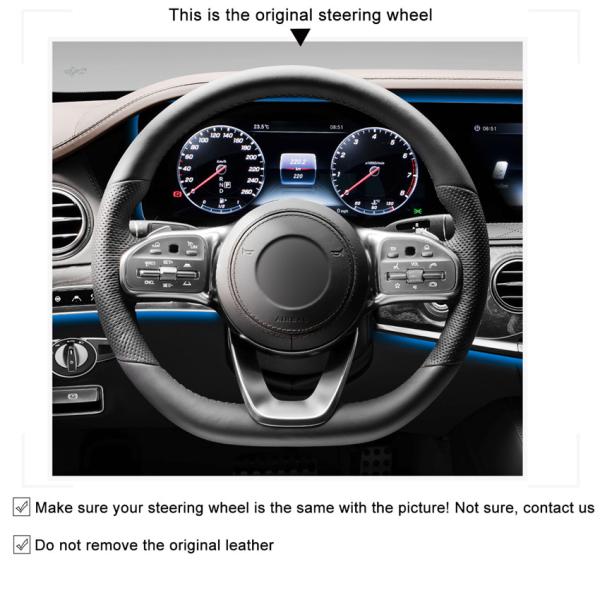 Quality Red Thread Steering Wheel Cover for Mercedes Benz A250 W177 C118 W205 C257 W213 for sale