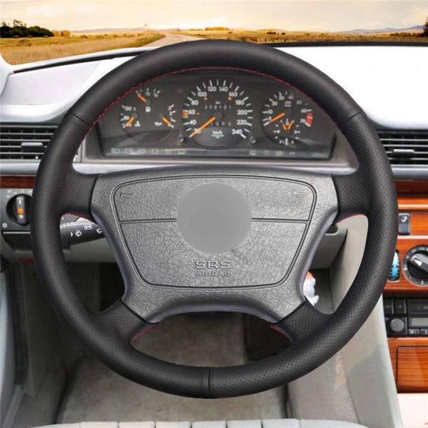 Quality Artificial Leather Custom Hand Sew Steering Wheel Cover for Mercedes Benz W211 for sale