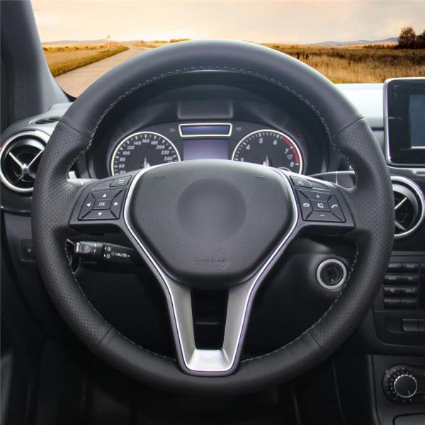 Quality Artificial Leather Custom Hand Sew Steering Wheel Cover for Mercedes Benz W211 for sale