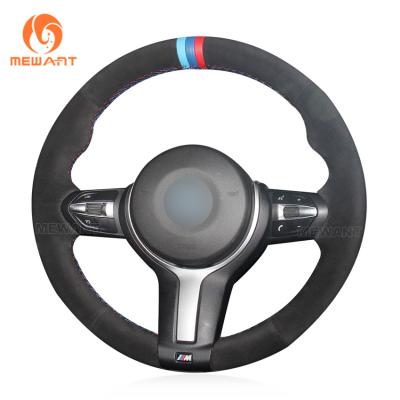 Cina BMW M Sport F22 F23 F30 F34 F32 F33 F36 F10 F07 F12 F13 F06 F39 F25 F26 F15 F16 Car Black Suede Steering Wheel Cover Anno 2010- in vendita