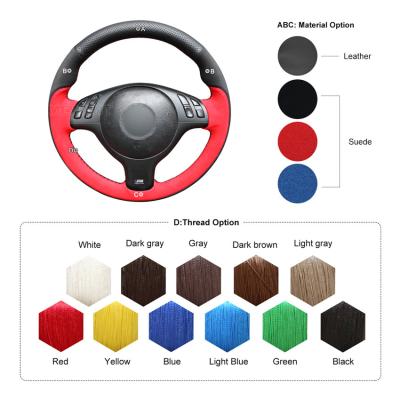 Cina Copertura del volante in cuoio rosso suede per BMW Serie 3 Serie 5 E46 E39 M3 M5 330i 330ci Sport E36 in vendita