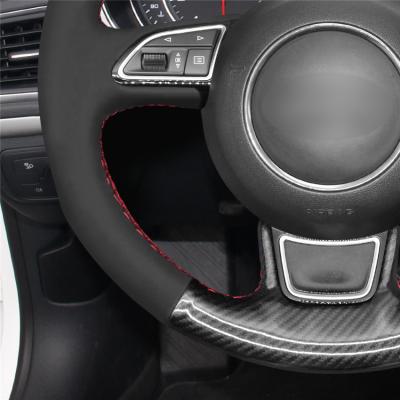 중국 아우디 A1 A3 A4 A5 A6 A7 Allroad RS S6 S7 S8 2013-2018용 탄소 수이드 스티어링 휠 커버 판매용