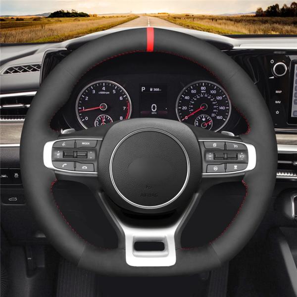 Quality Kia Sportage K5 GT/GT-Line 2020-2023 Grey Genuine Leather Custom Steering Wheel for sale