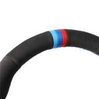 China Hand Sewing Suede Steering Wheel Cover for BMW 1 Series E81 E82 E87 E88 E90 LCI E91 M3 E92 E93 for sale