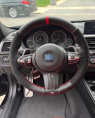 Cina Copertura del volante in suede rosso per BMW Serie 1 Serie 3 F20 F30 F10 F12 F87 F80 M3 F82 F12 F13 X5 F86 X6 in vendita
