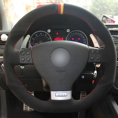 中国 2007-2016年 ソフトスウェード ステアリングホールのカバー VWゴルフ 5 Mk5 GTI R32 パサット R GT TIGUAN JETTA シロッコ 販売のため