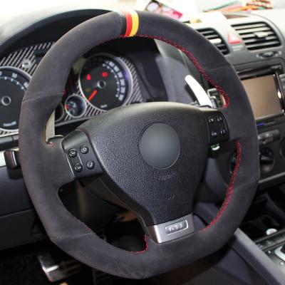 中国 2007-2016年 ソフトスウェード ステアリングホールのカバー VWゴルフ 5 Mk5 GTI R32 パサット R GT TIGUAN JETTA シロッコ 販売のため