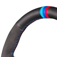 China Customized Hand Sewing Steering Wheel Cover for BMW X3 E83 X5 E53 2001-2010 for sale