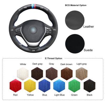 Cina Personalizza il coperchio del volante suede nero a 3 punte per BMW F20 F30 F31 F34 2012-2018 in vendita