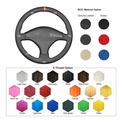 China Cobertura do volante de camiseta preta para Honda Civic 6 EK CTR EK3 EK4 Tipo R Sir EK9 à venda