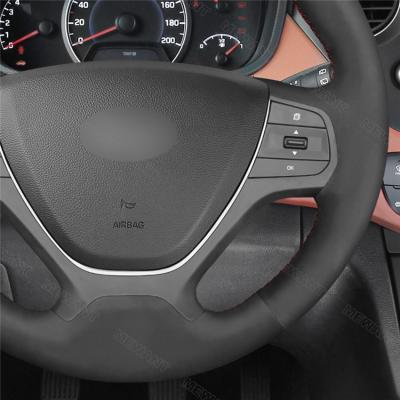 中国 パーソナライズ ブラック スウェード ハンドシューティング ステアリングホイールのカバー ハンダイ i10 i20 2013-2020 販売のため