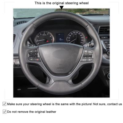 中国 パーソナライズ ブラック スウェード ハンドシューティング ステアリングホイールのカバー ハンダイ i10 i20 2013-2020 販売のため