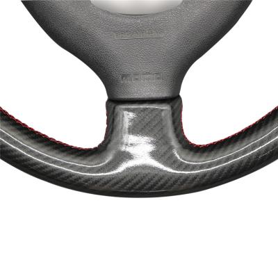 중국 미쓰비시 랜서 에볼루션 EVO VI V IV 4 자동차 가죽 다이 스티어링 휠 커버 탄소 섬유 손 꿰매기 판매용
