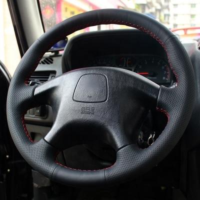 China MEWANT New Fashion Personalized Black Lace Up Leather Steering Wheel Cover Wholesale Price For Mitsubishi Pajero Sport L200 for sale