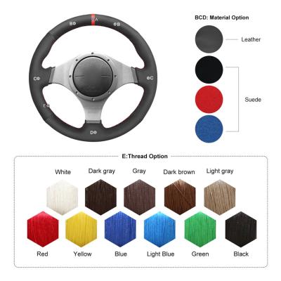 Cina Cuffia del volante a cucitura a mano in suede morbido nero per Mitsubishi Lancer Evolution EVO 7 8 9 MR M 2003 2004 2005 2006 2007 in vendita